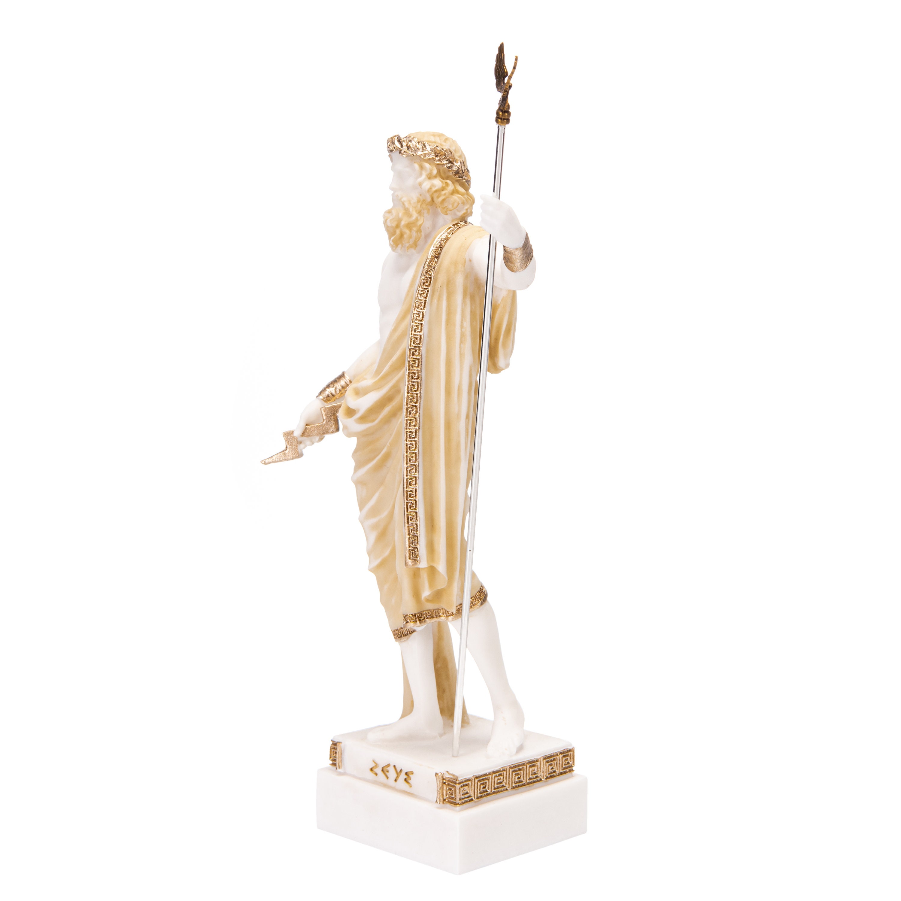 Zeus Greek God Jupiter Thunder Statue Figurine Gold Alabaster - Etsy