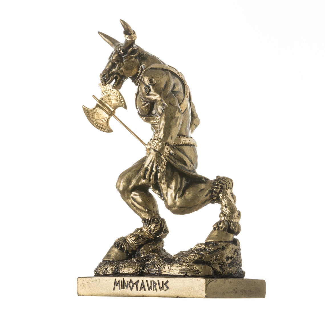 Minotaur Greek Mythology With Labrys Statue Bronze Tone | Etsy