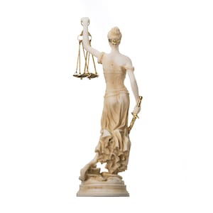 Greek Goddess Themis Statue Gold Colour Blind Lady Justice Sculpture ...