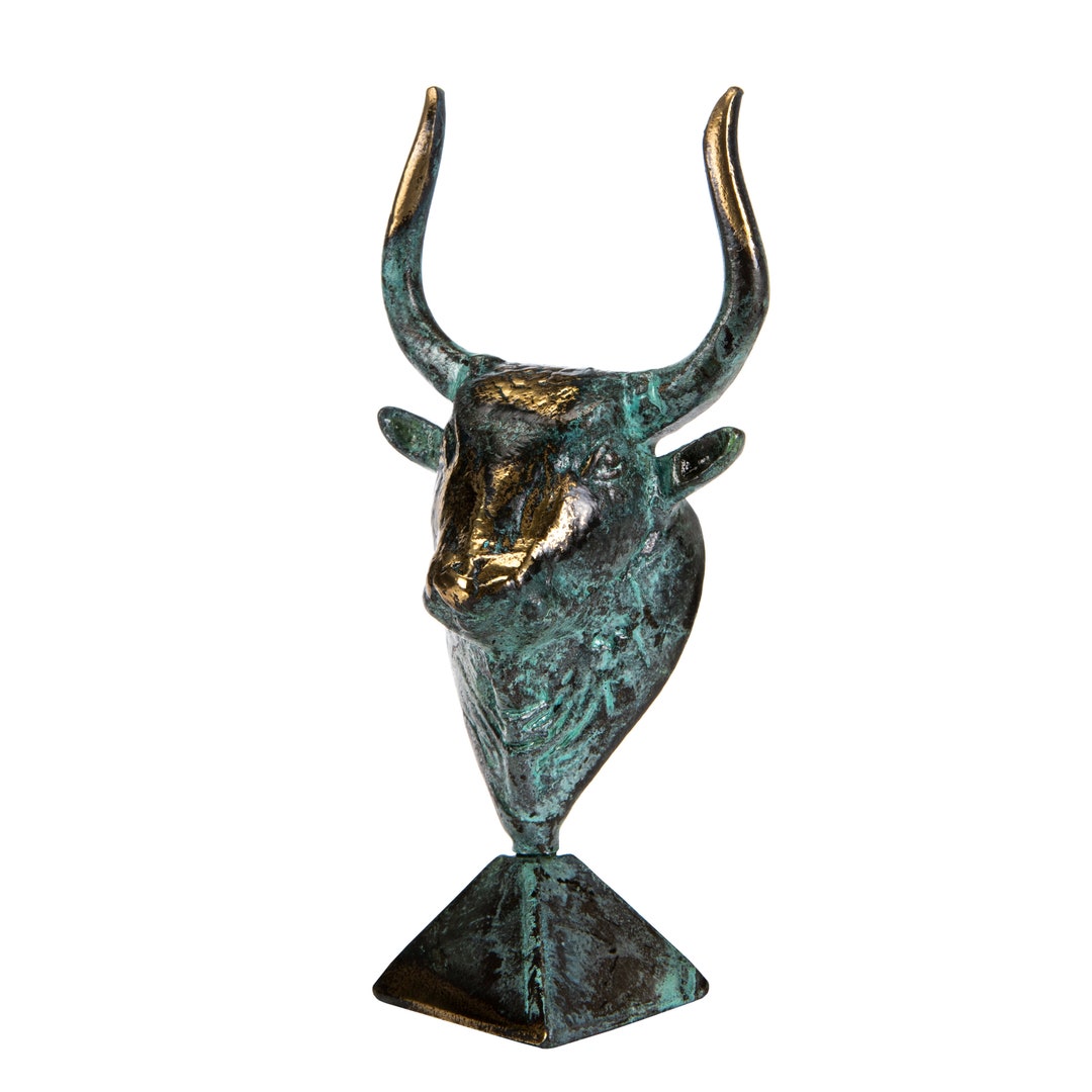 Minotaur Ancient Greek Mythology Head Bull Statue Bronze Figurine 6.1 ...