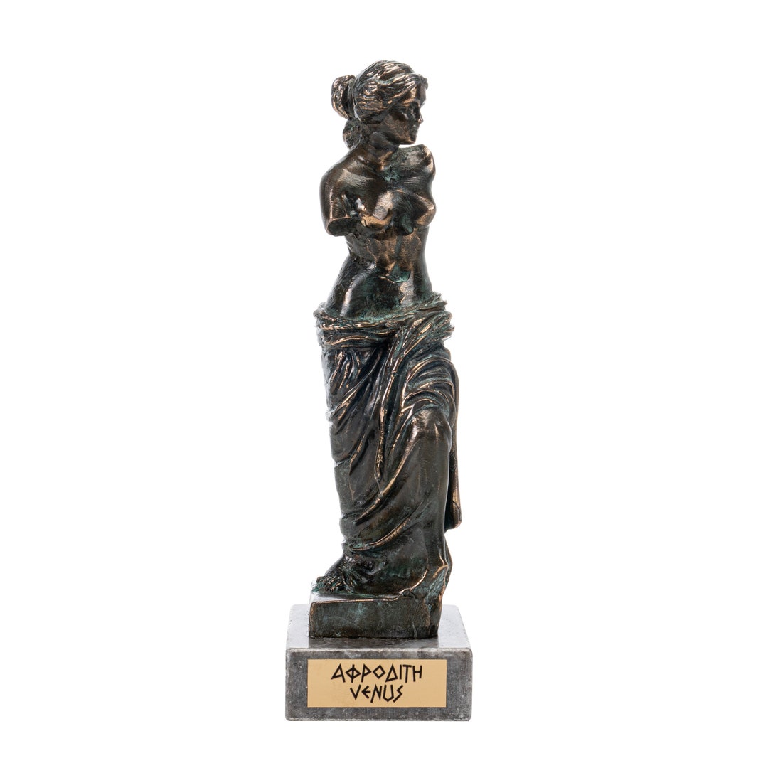 Aphrodite Zeus Daughter Greek Goddess Bronze Statue With Marble Base 10 ...