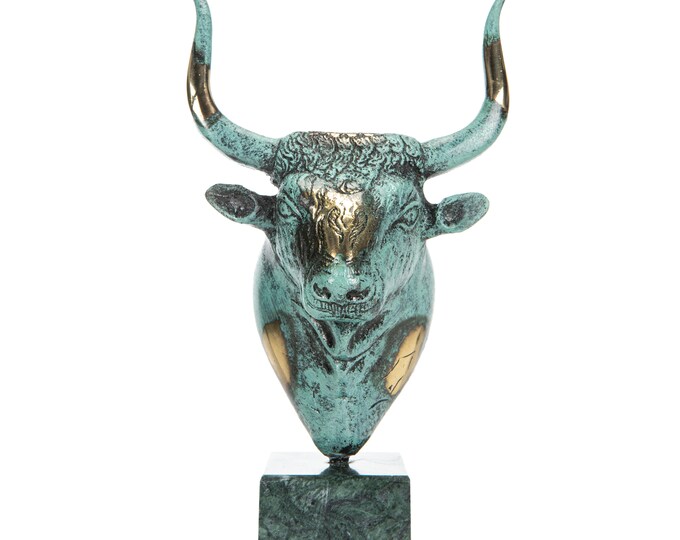 Minotaur Ancient Greek Mythology Head Bull Statue Bronze Figurine 7.87 ...