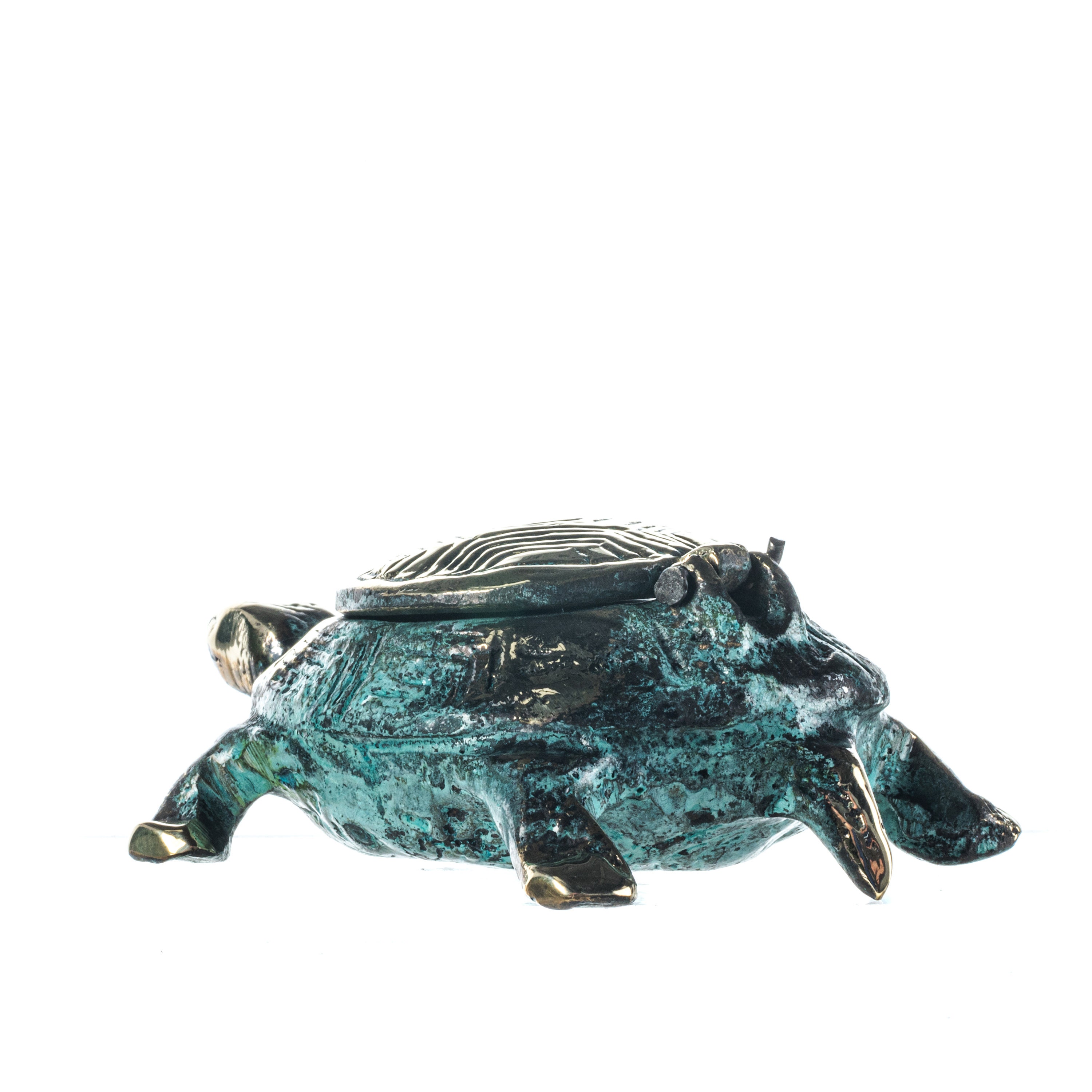 Turtle Shell Ashtray Solid Bronze Green Gold Handmade Decoration Gift 4 ...