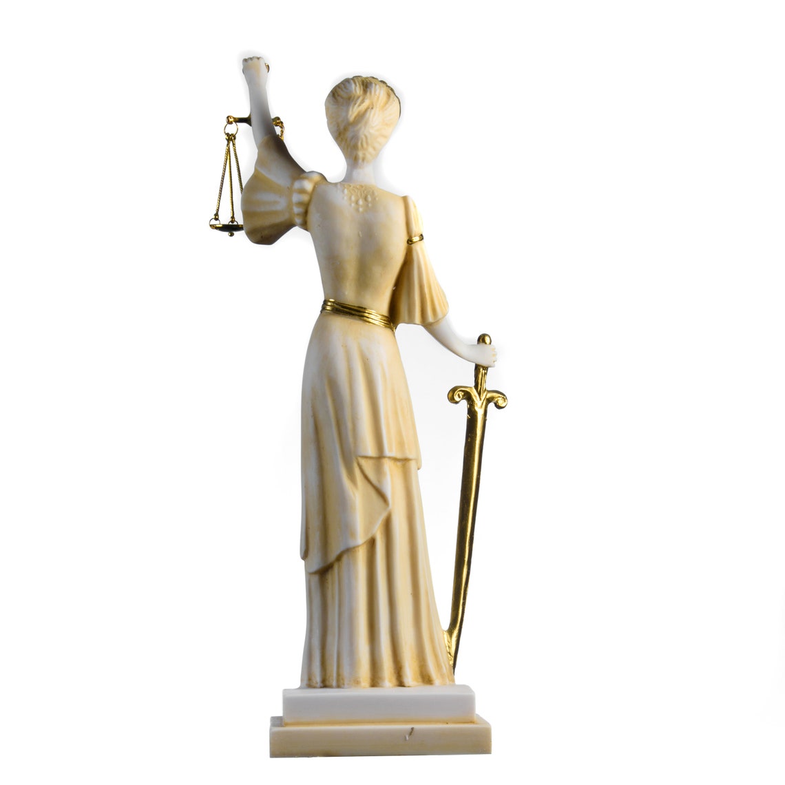 Greek Goddess Themis Statue Gold Colour Blind Lady Justice | Etsy