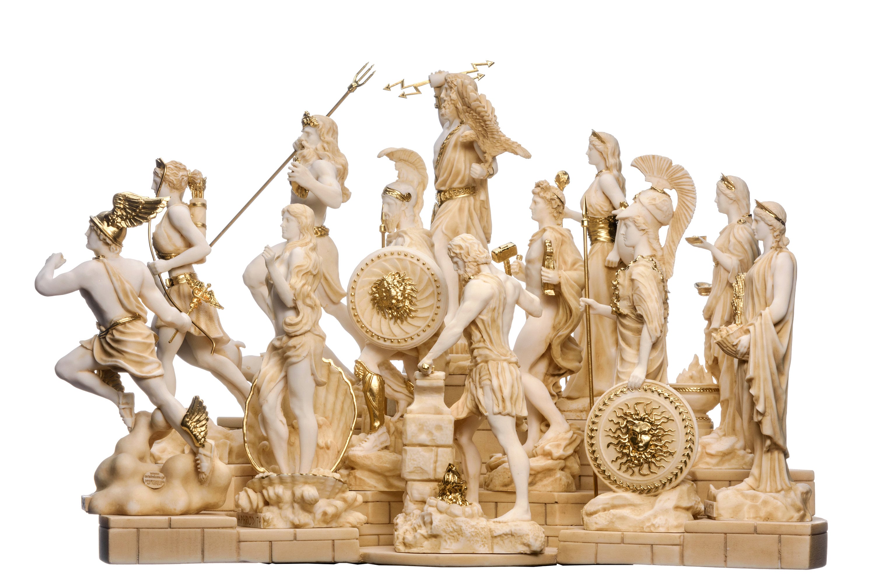 Set All The 12 Olympian Gods of Mount Olympus Gold Tone | Etsy