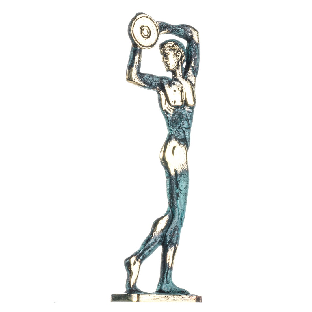 Disc Thrower Discobolus Olympic Games Solid Bronze Greek Statue 6.8 ...