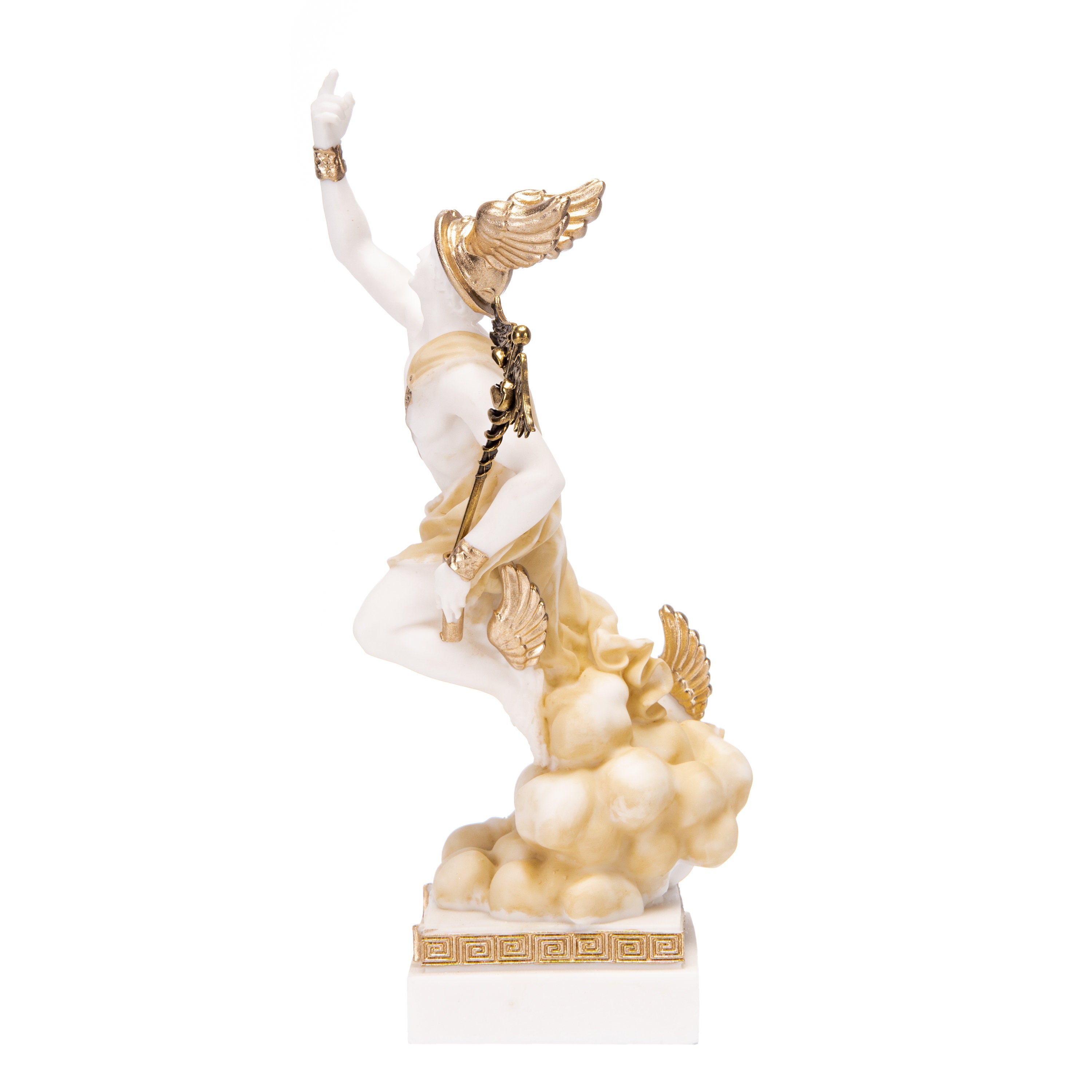 Hermes Mercury God Zeus Son Roman Statue Alabaster Gold Tone 9.8 Inches ...