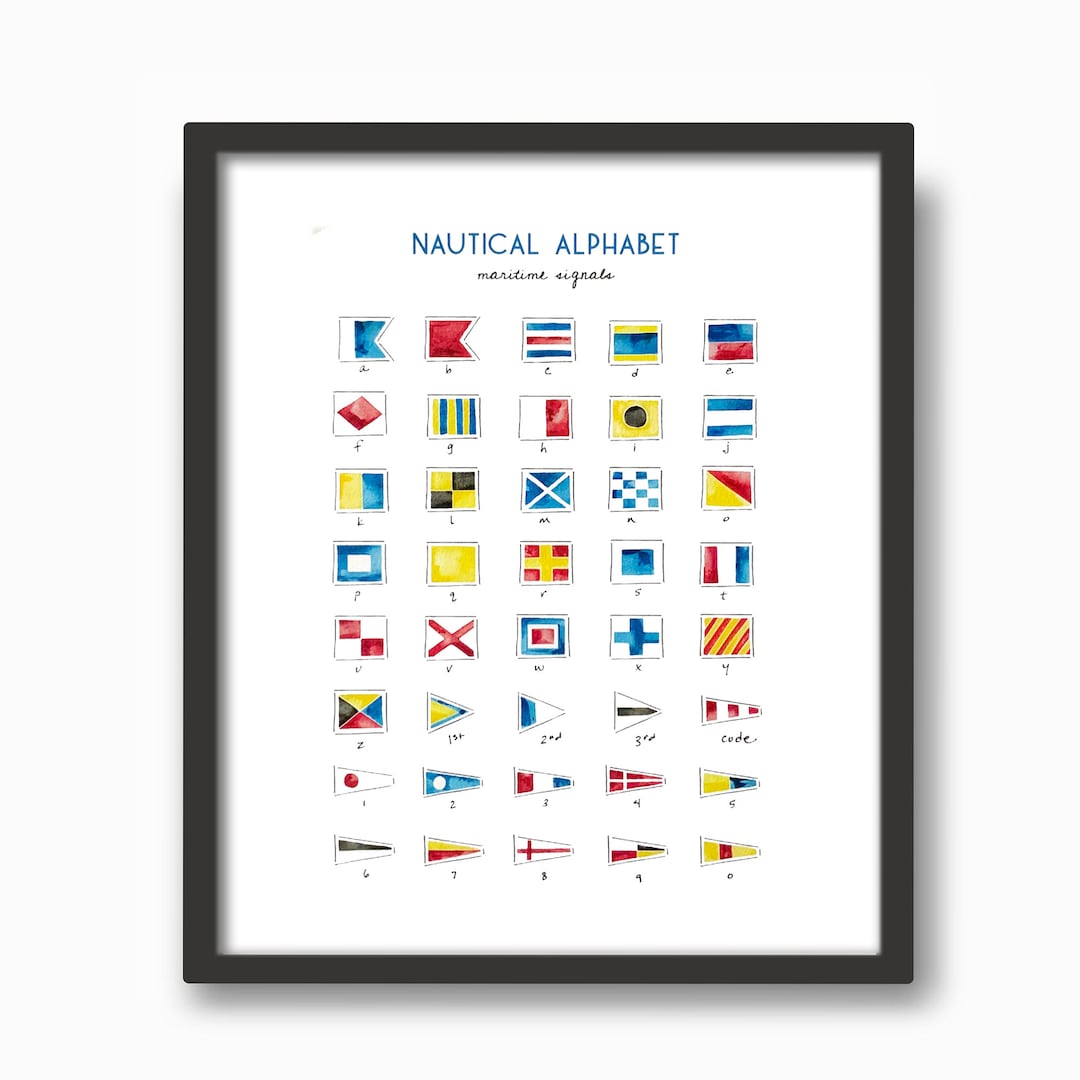Nautical Alphabet Watercolor Print - Etsy
