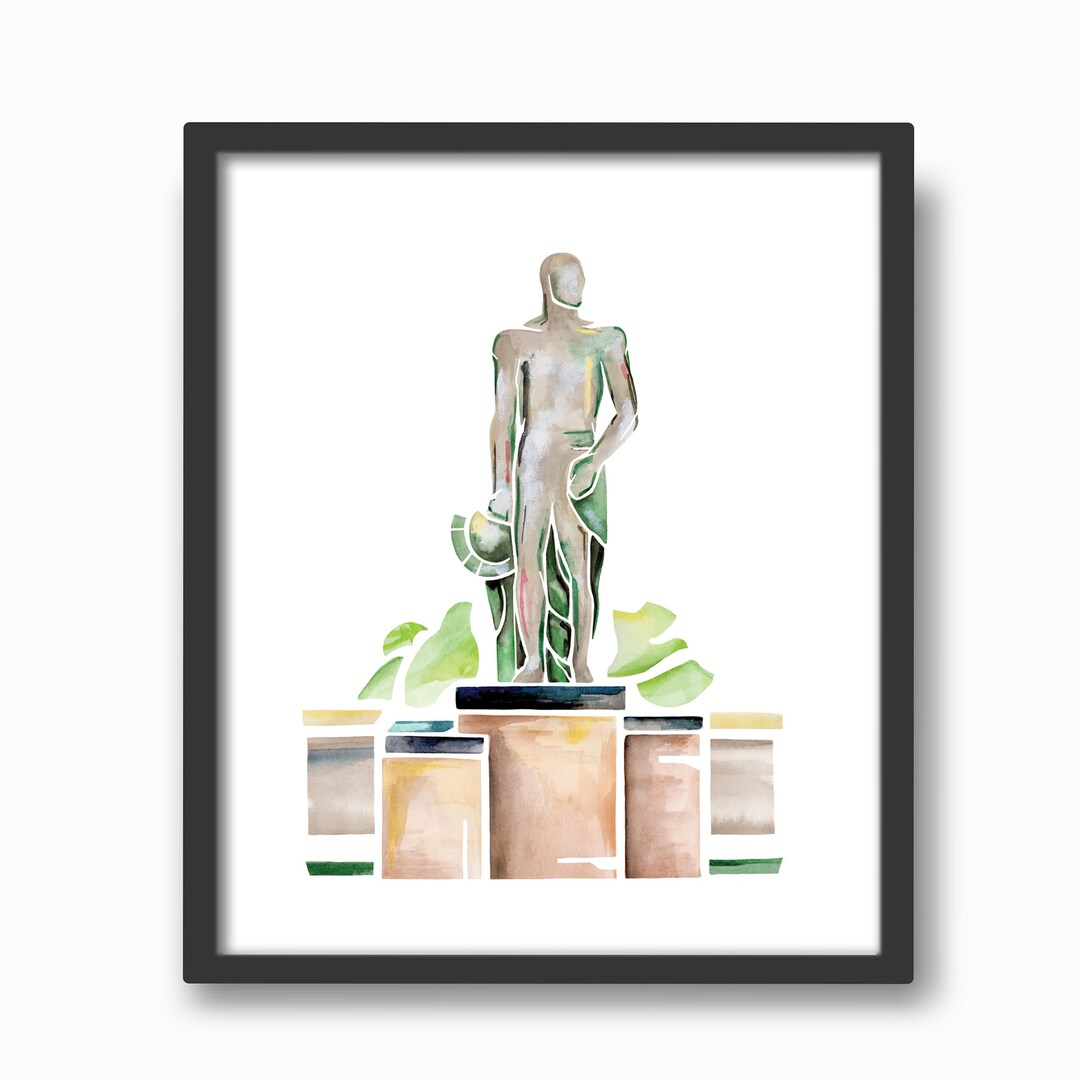 MSU Spartan Statue Watercolor Print - Etsy