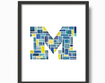 U of M Michigan Theatre Watercolor Print, Uofm Art, University of ...
