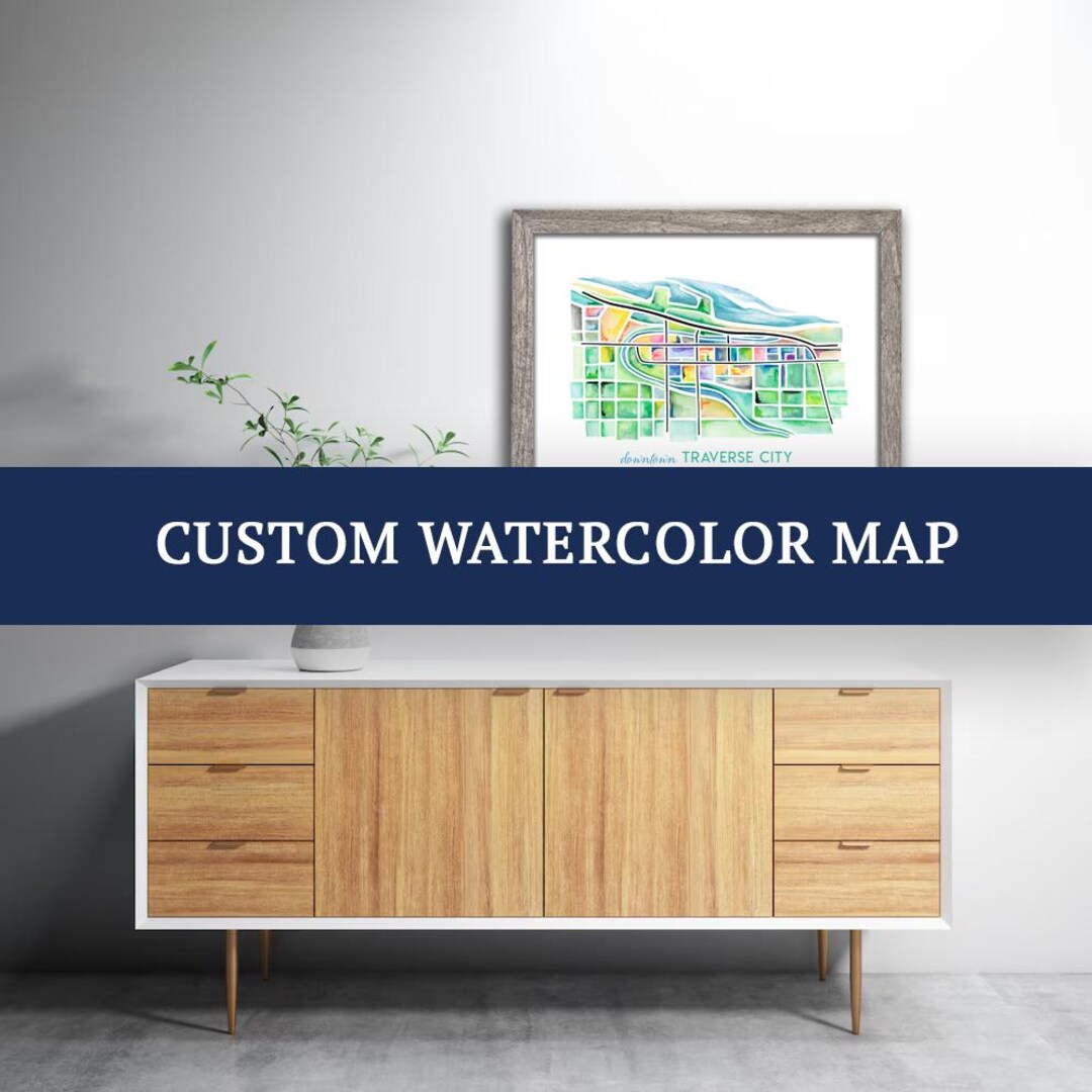 CUSTOM Map Watercolor Print - Etsy