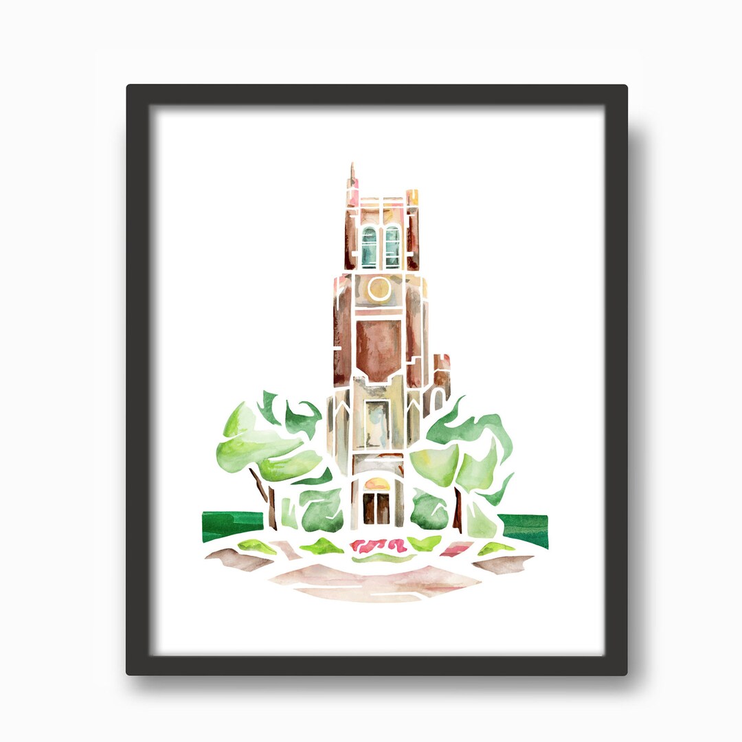 MSU Beaumont Tower (east Lansing) Watercolor Print - Etsy