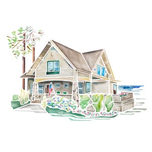 CUSTOM Home Watercolor Print - Etsy