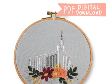 Oakland LDS Temple Hand Embroidery Pattern Digital PDF | Etsy