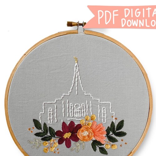 Idaho Falls Idaho LDS Temple Hand Embroidery Pattern Digital - Etsy