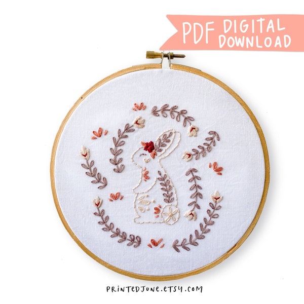 Bunny Embroidery Pattern - Etsy