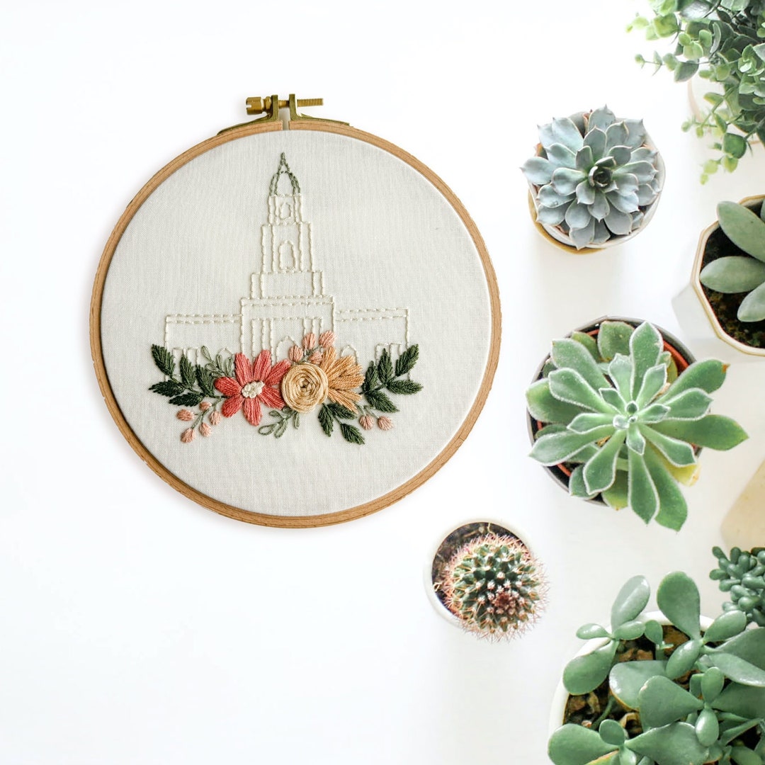 Austin Texas LDS Temple Hand Embroidery Pattern, Digital PDF Pattern ...