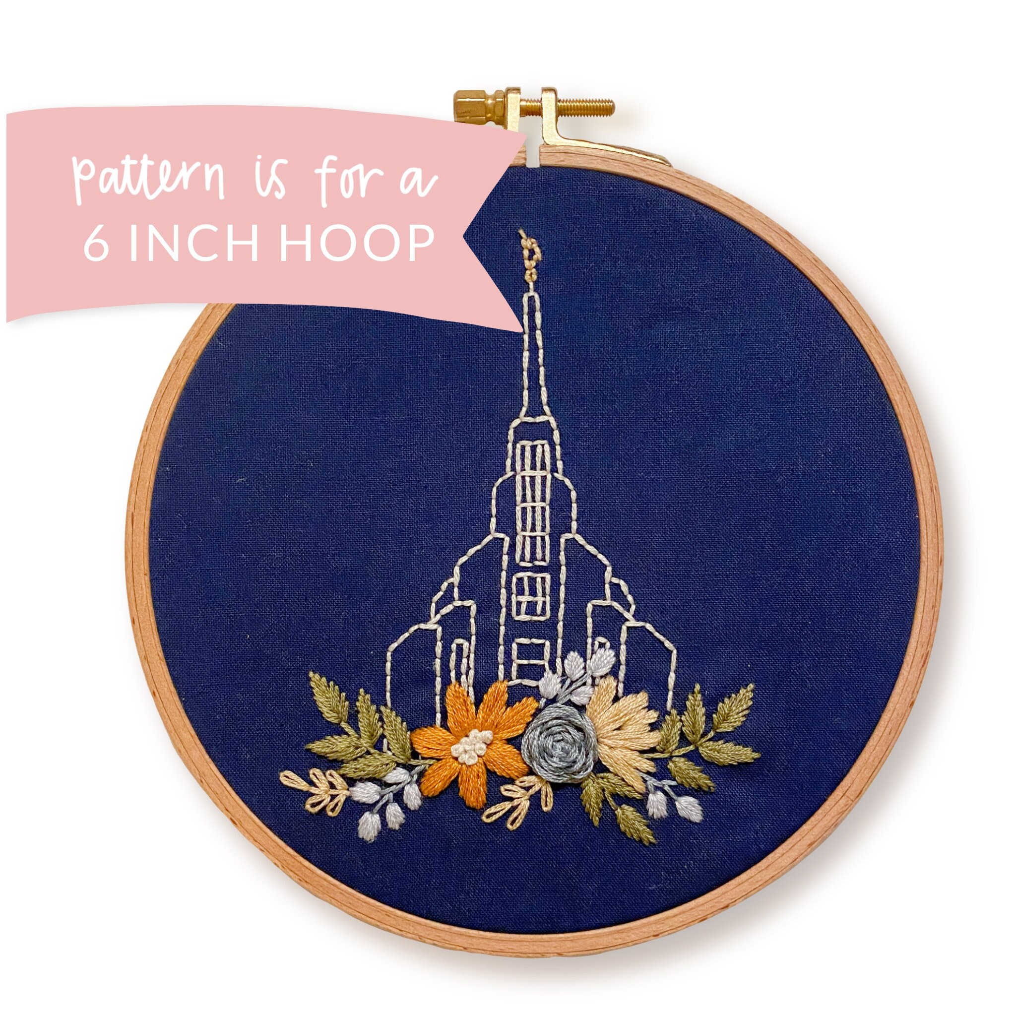 Rome Italy LDS Temple Hand Embroidery Pattern, Digital PDF Pattern ...