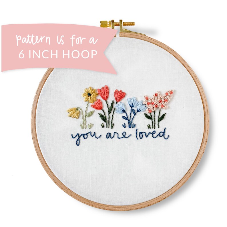 You Are Loved Hand Embroidery Pattern, Digital PDF Pattern, Beginner ...