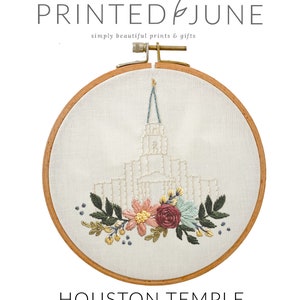 Houston Texas LDS Temple Hand Embroidery Pattern, Digital PDF Pattern ...