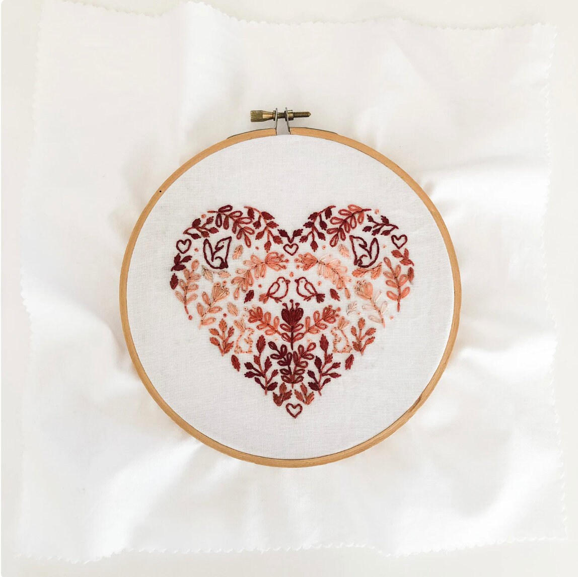 Full Embroidery Kit Folk Art Love Hand Embroidery Kit Folk - Etsy