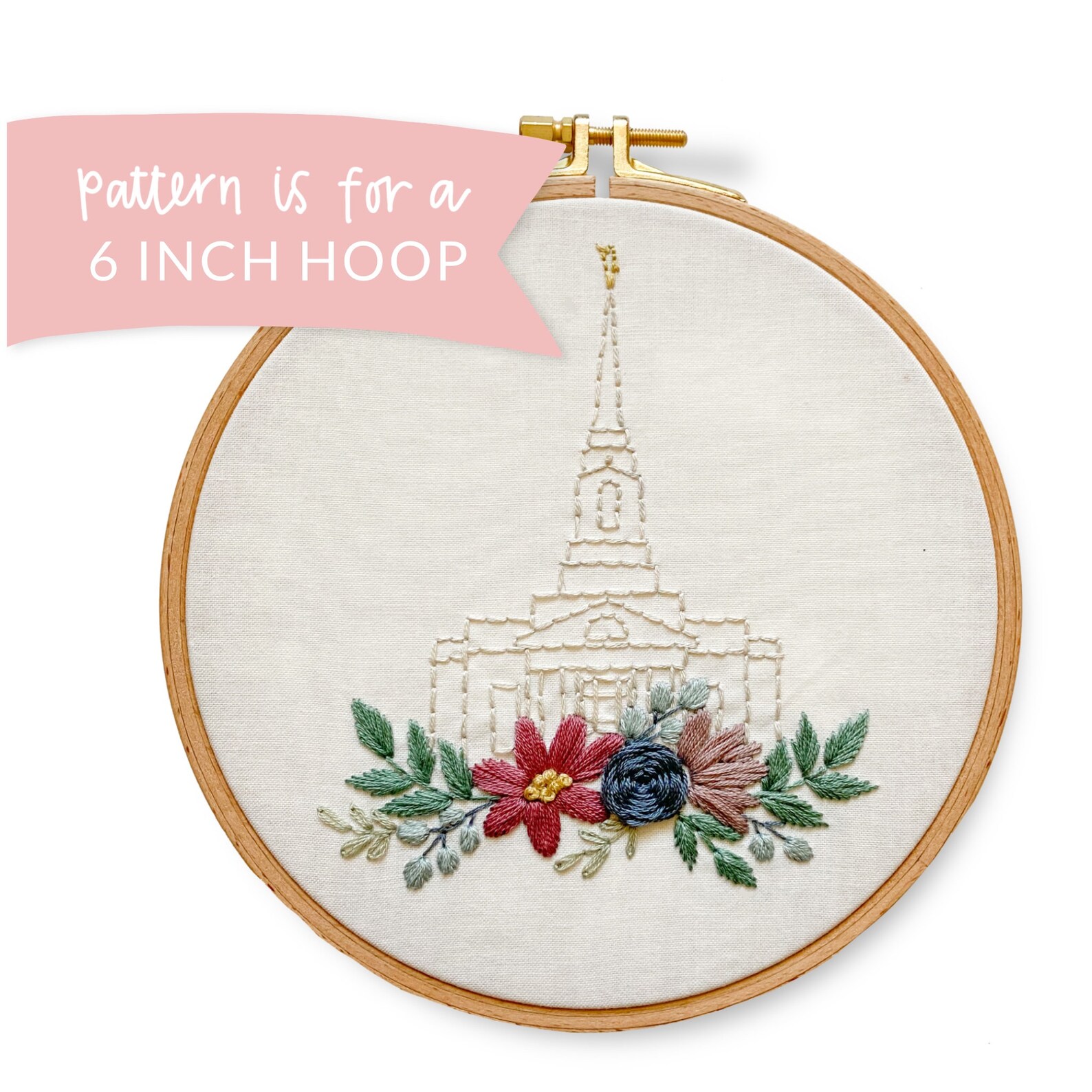 Richmond Virginia LDS Temple Hand Embroidery Pattern - Digital PDF ...