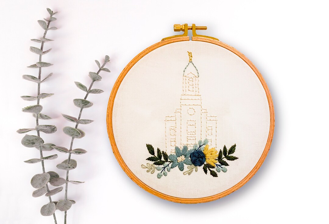Cedar City Utah LDS Temple Hand Embroidery Pattern, Digital PDF Pattern ...