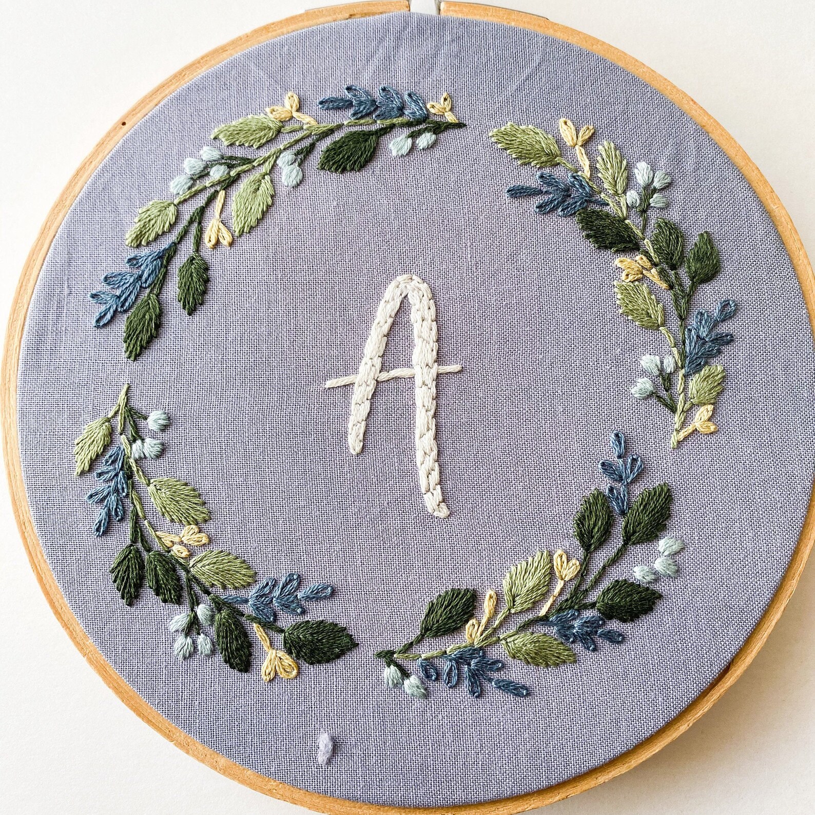Floral Initial Hand Embroidery Pattern - Digital PDF Pattern, Alphabet ...