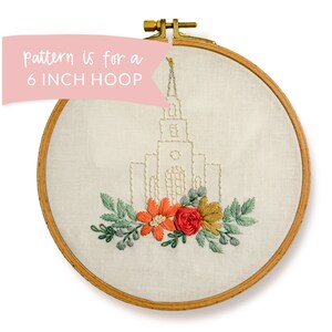 Layton Utah LDS Temple Hand Embroidery Pattern - Digital PDF Pattern ...