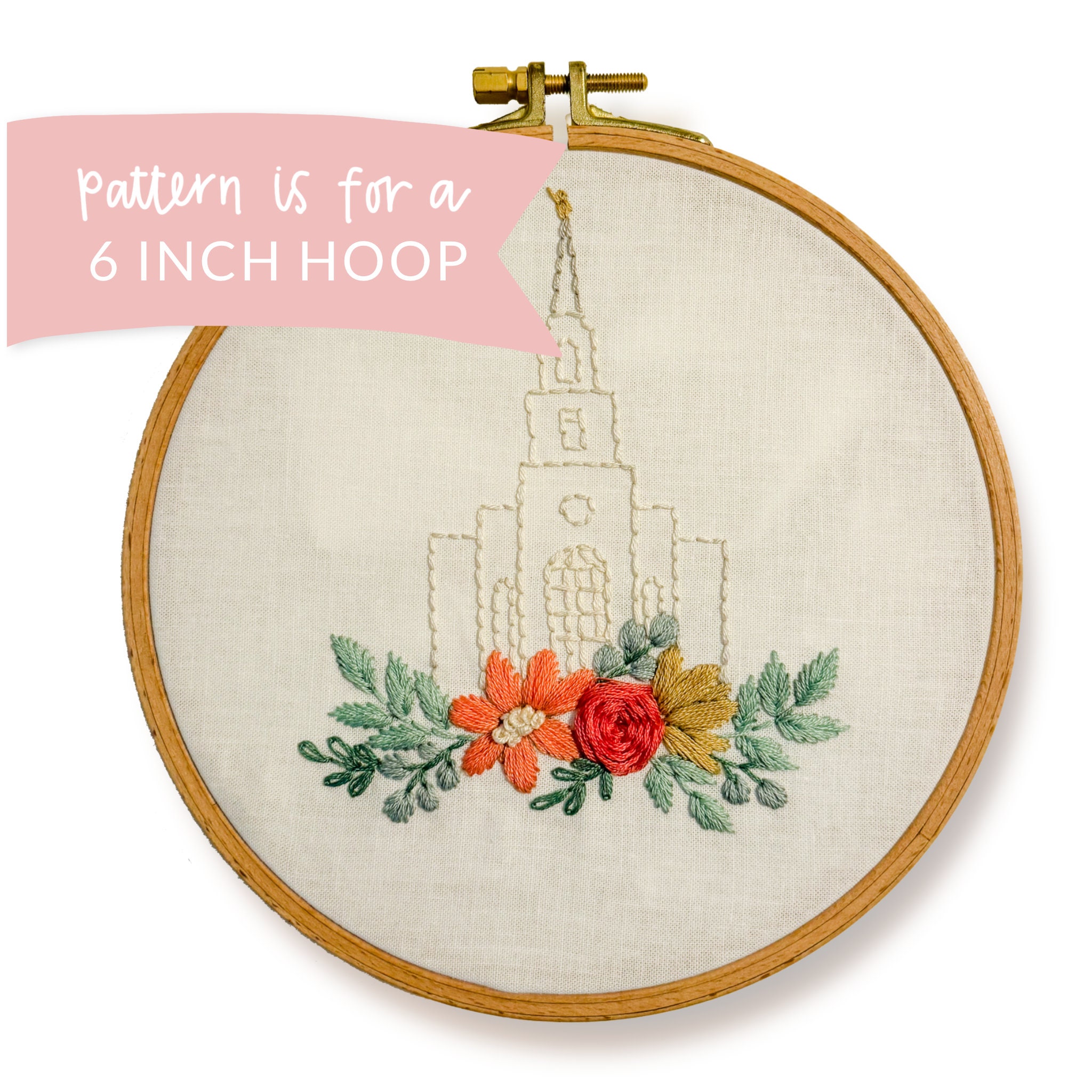 Layton Utah LDS Temple Hand Embroidery Pattern - Digital PDF Pattern ...