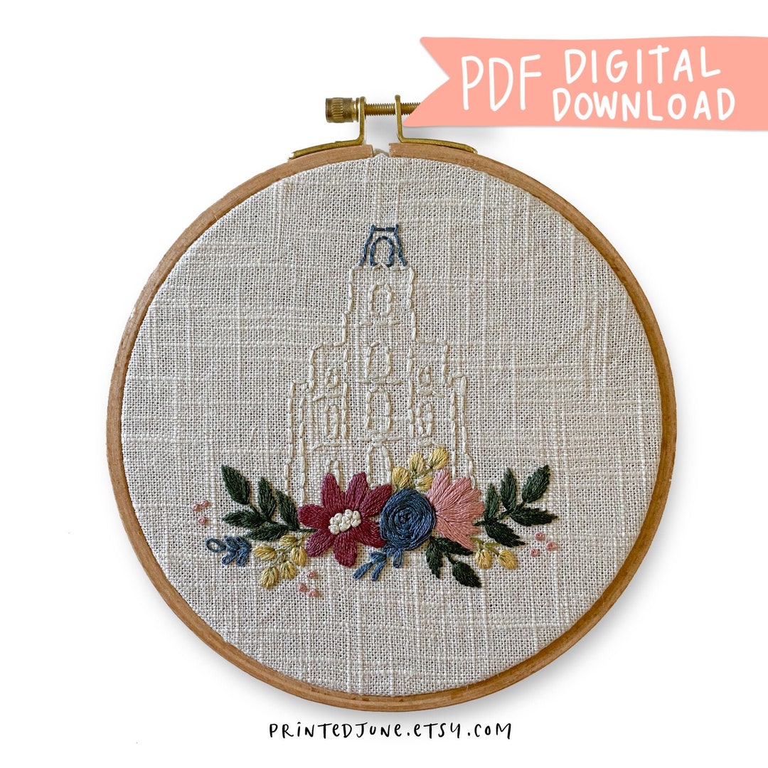 Manti Utah LDS Temple Hand Embroidery Pattern - Digital PDF Pattern ...