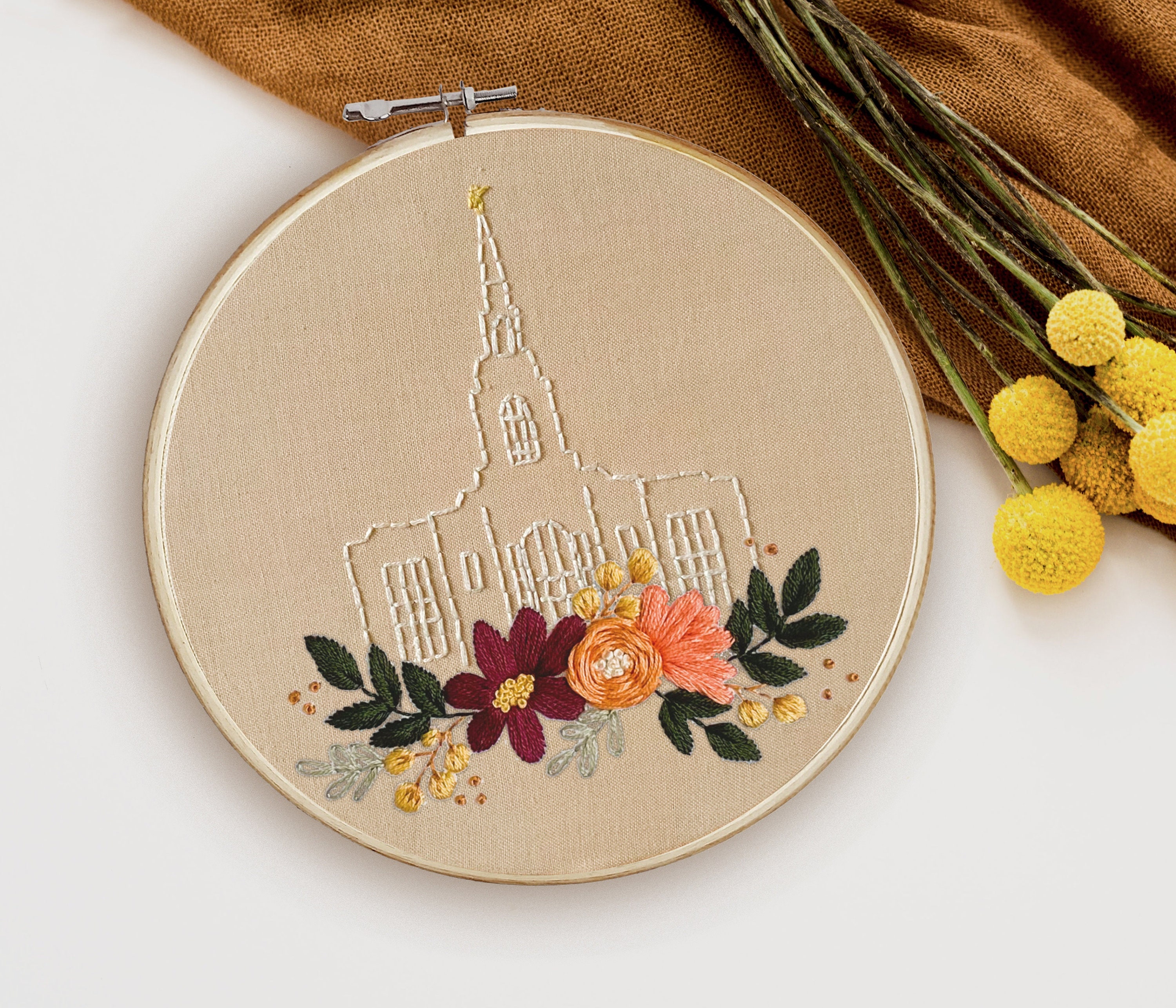 Red Cliffs Utah LDS Temple Hand Embroidery Pattern - Digital PDF ...