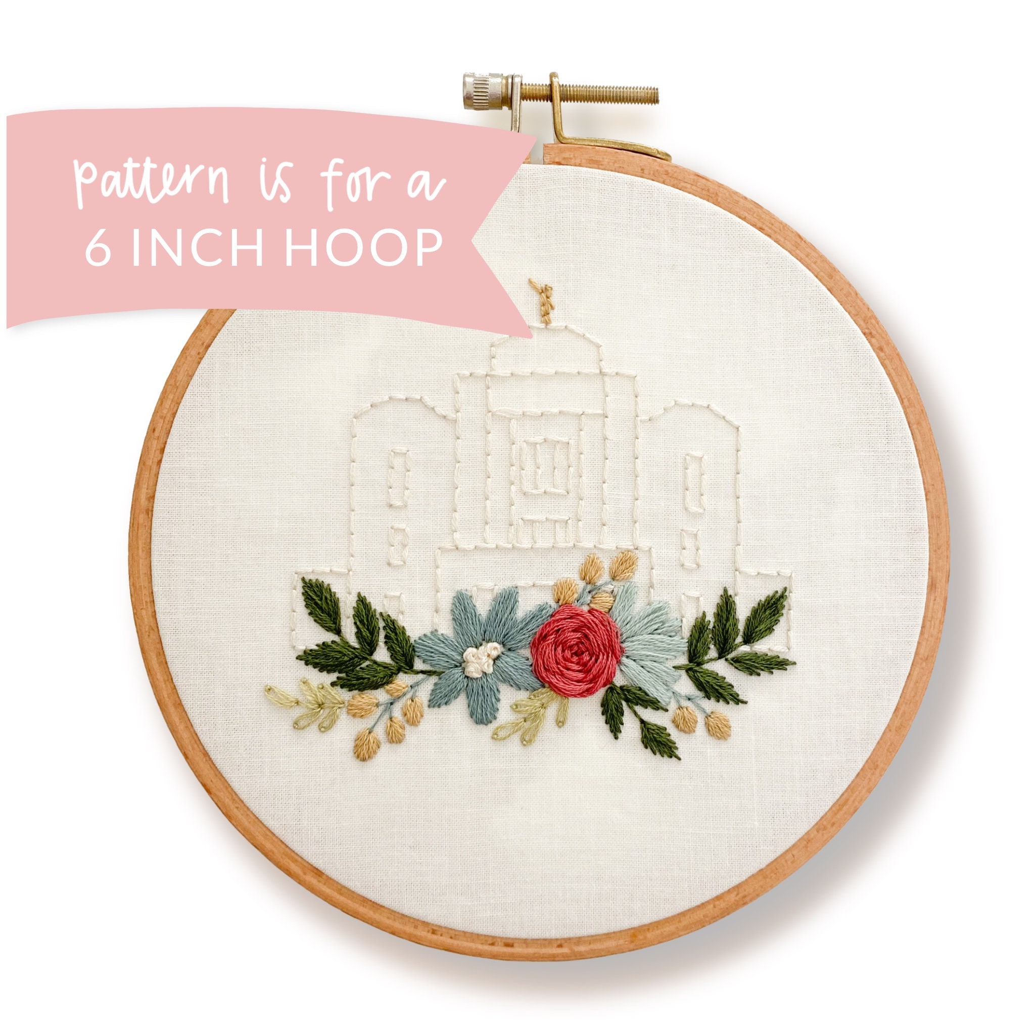 Meridian Idaho LDS Temple Hand Embroidery Pattern - Digital PDF Pattern ...