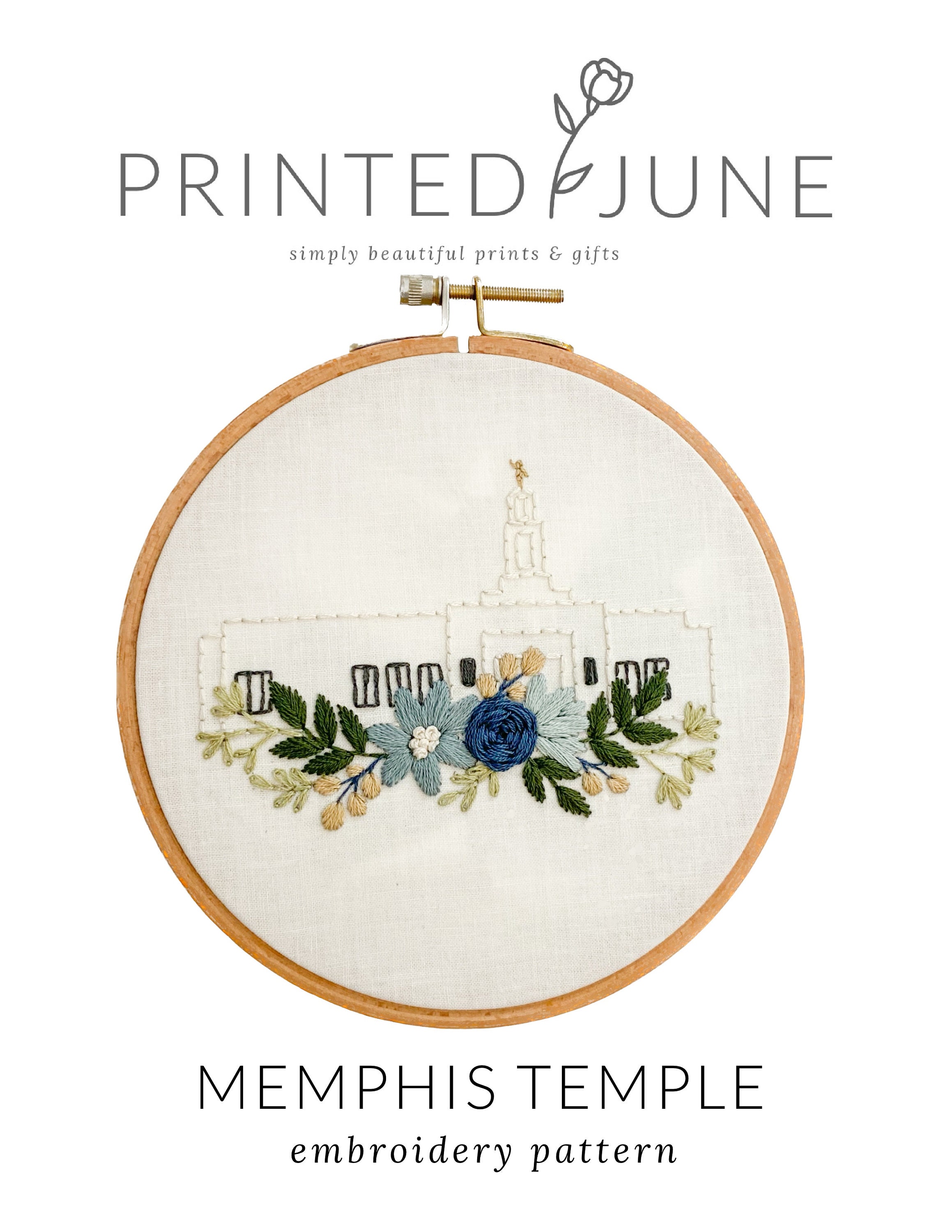 Memphis Tennessee LDS Temple Hand Embroidery Pattern, Digital PDF ...