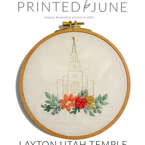 Layton Utah LDS Temple Hand Embroidery Pattern - Digital PDF Pattern ...