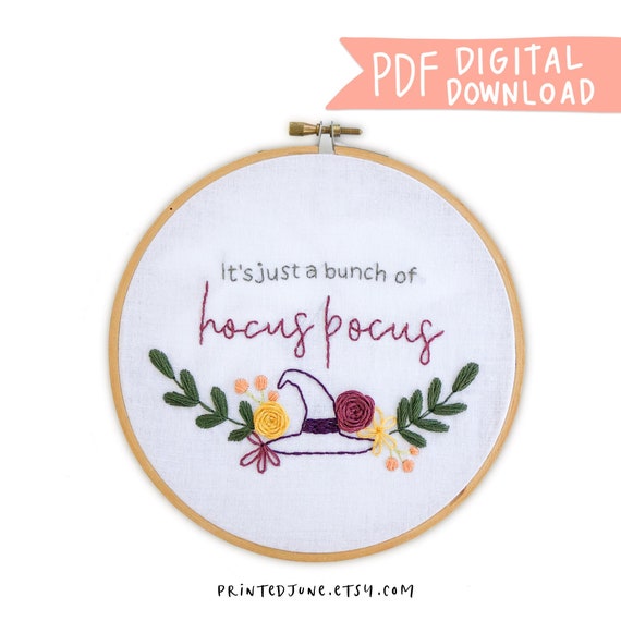 Hocus Pocus Hand Embroidery Pattern Digital PDF Download | Etsy