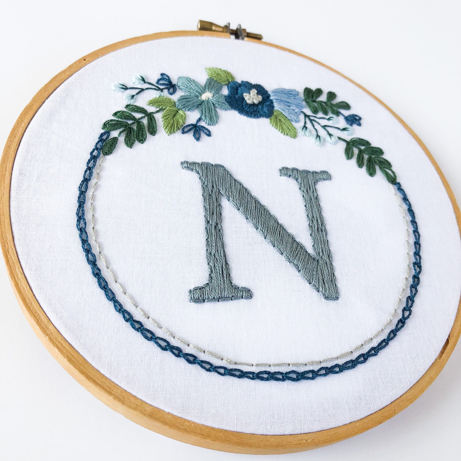 Floral Alphabet Hand Embroidery Pattern DIGITAL DOWNLOAD, Alphabet ...