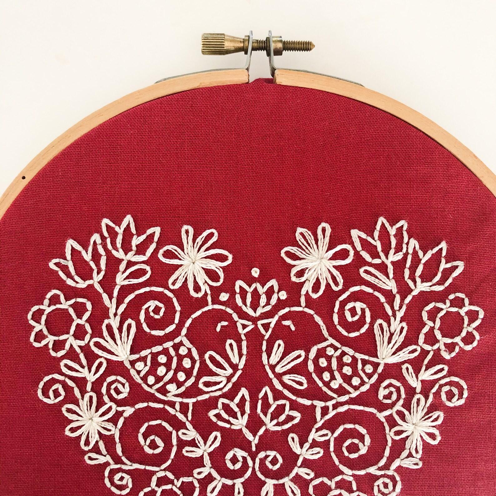 Love Birds Hand Embroidery Pattern - Digital PDF Pattern, Folk Art Hand ...