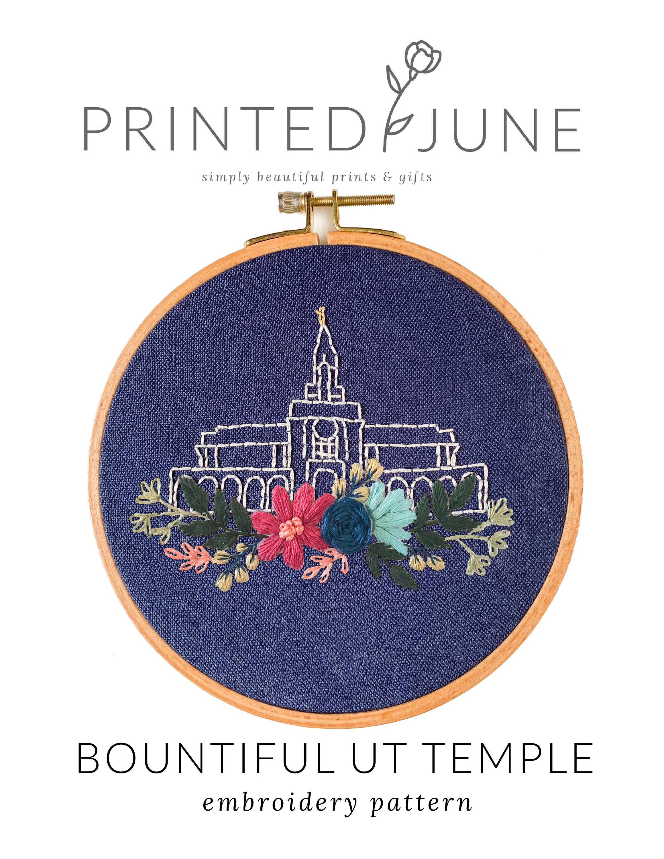 Bountiful Utah LDS Temple Hand Embroidery Pattern, Digital PDF Pattern ...