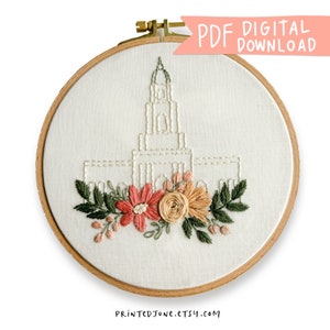 Austin Texas LDS Temple Hand Embroidery Pattern, Digital PDF Pattern ...