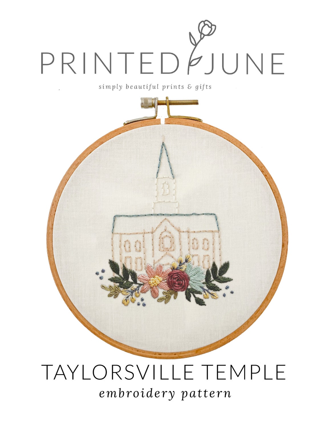 Taylorsville Utah LDS Temple Hand Embroidery Pattern - Digital PDF ...
