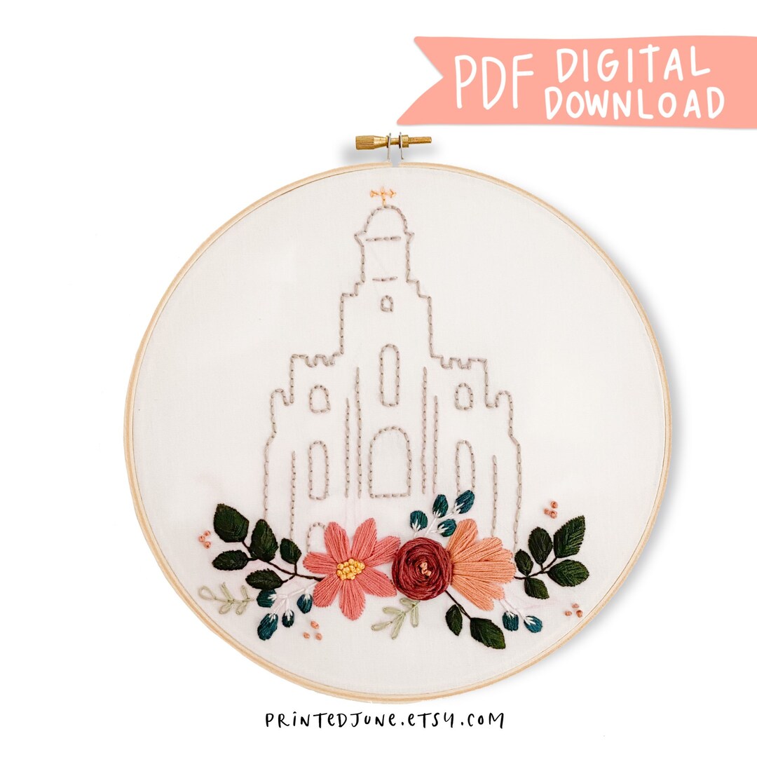 Logan Utah LDS Temple Hand Embroidery Pattern - Digital PDF Pattern ...