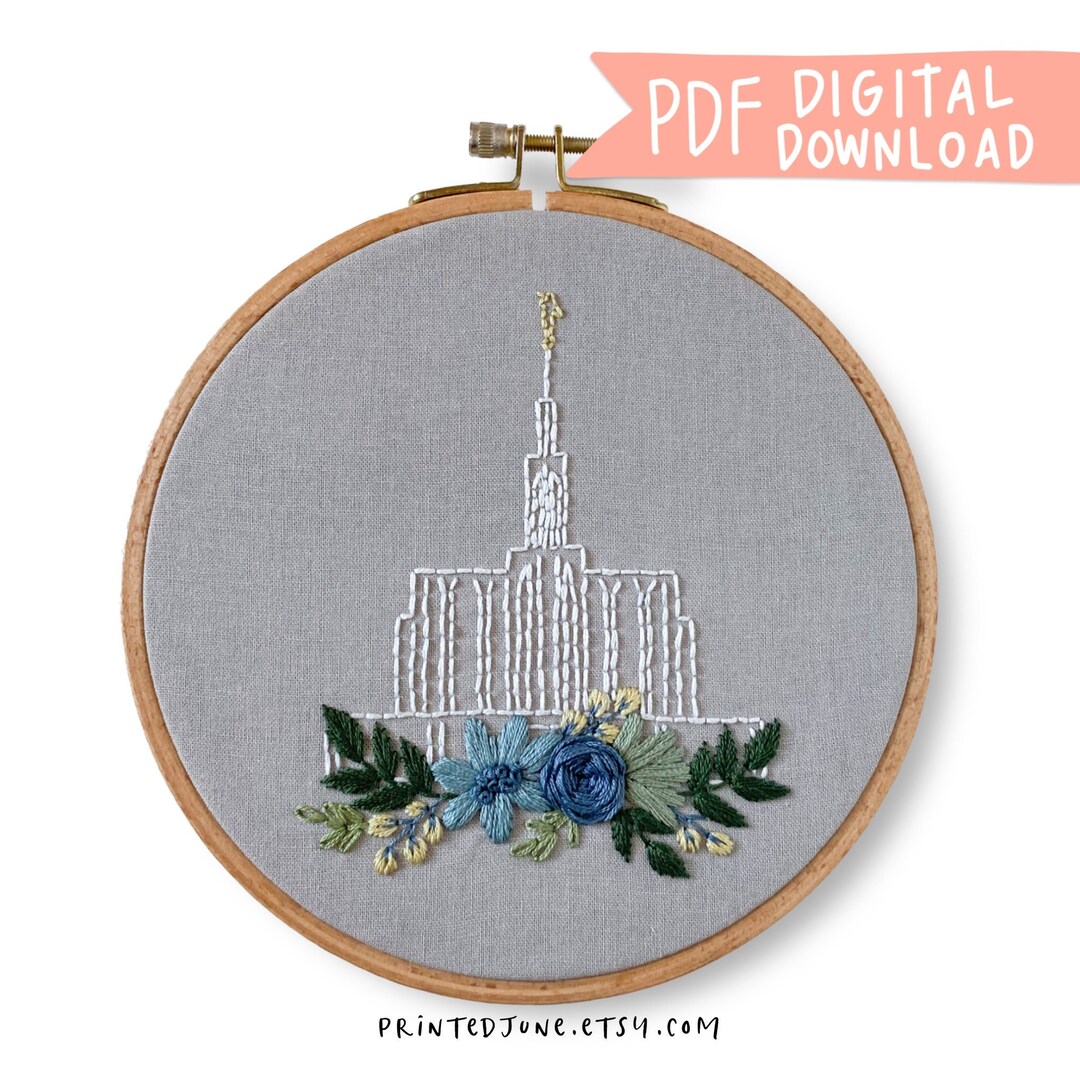 Seattle Washington LDS Temple Hand Embroidery Pattern - Digital PDF ...