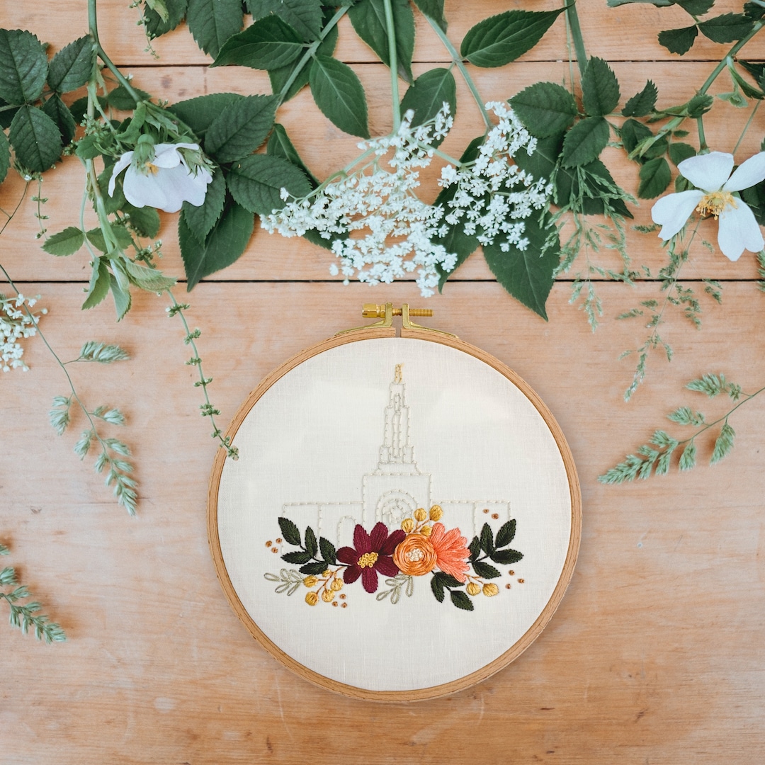 Redlands California LDS Temple Hand Embroidery Pattern, Digital Pattern ...