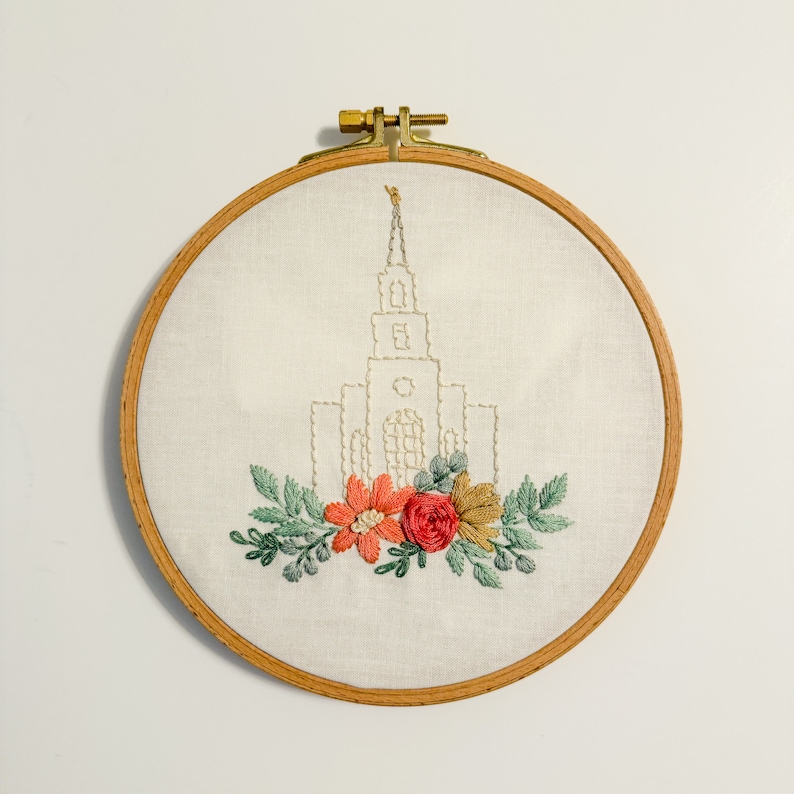 Layton Utah LDS Temple Hand Embroidery Pattern - Digital PDF Pattern ...