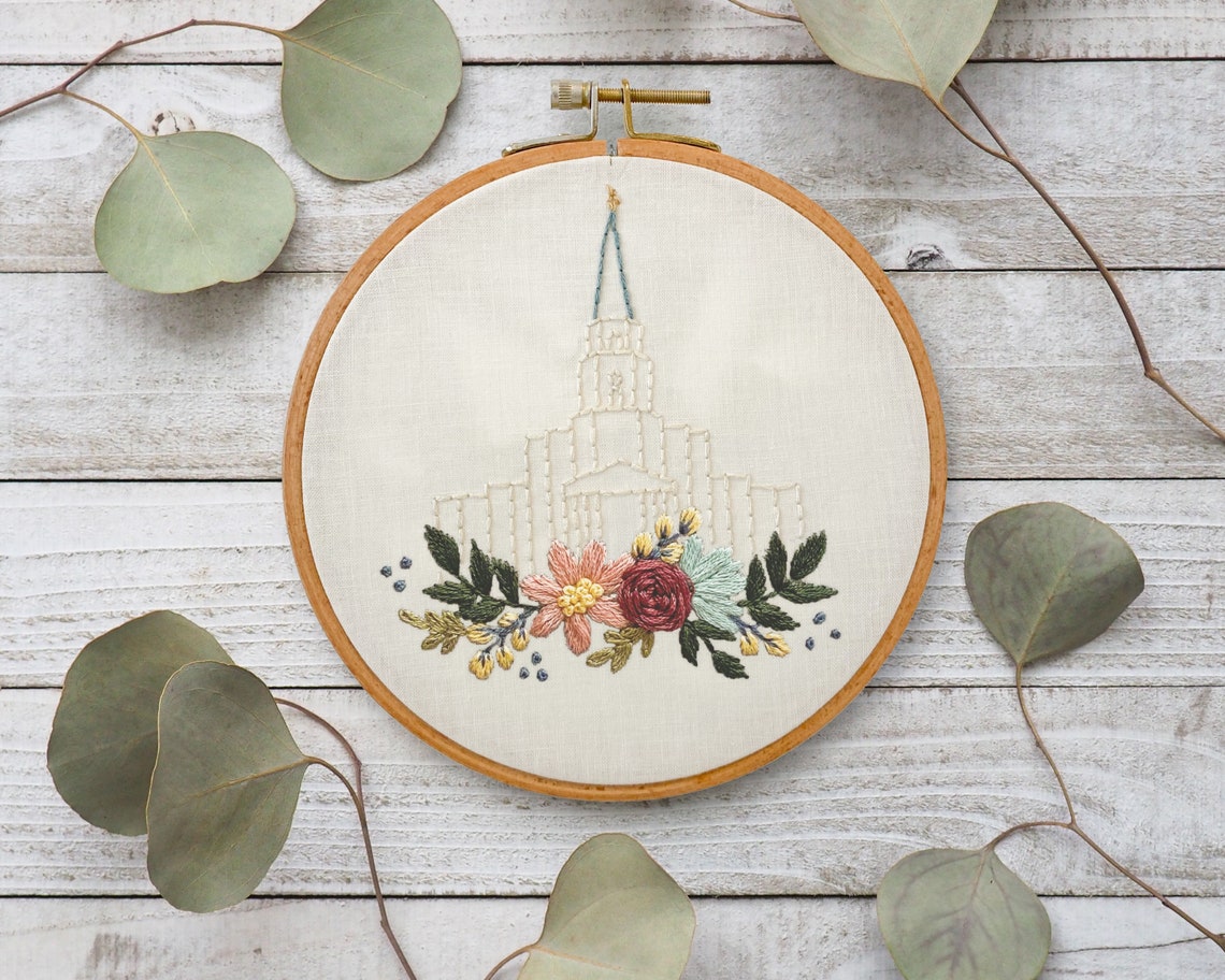 Houston Texas LDS Temple Hand Embroidery Pattern, Digital PDF Pattern ...