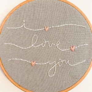 I Love You Hand Embroidery Pattern - Digital PDF Embroidery Pattern ...