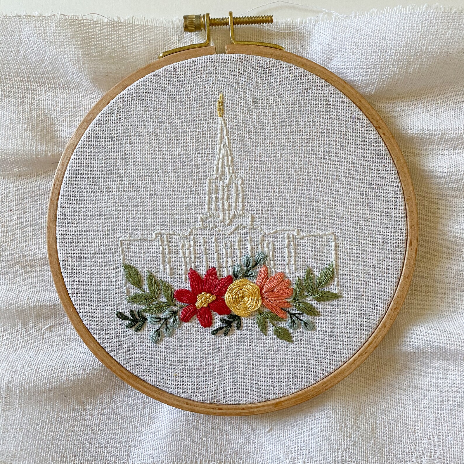 Jordan River Utah LDS Temple Hand Embroidery Pattern Digital | Etsy