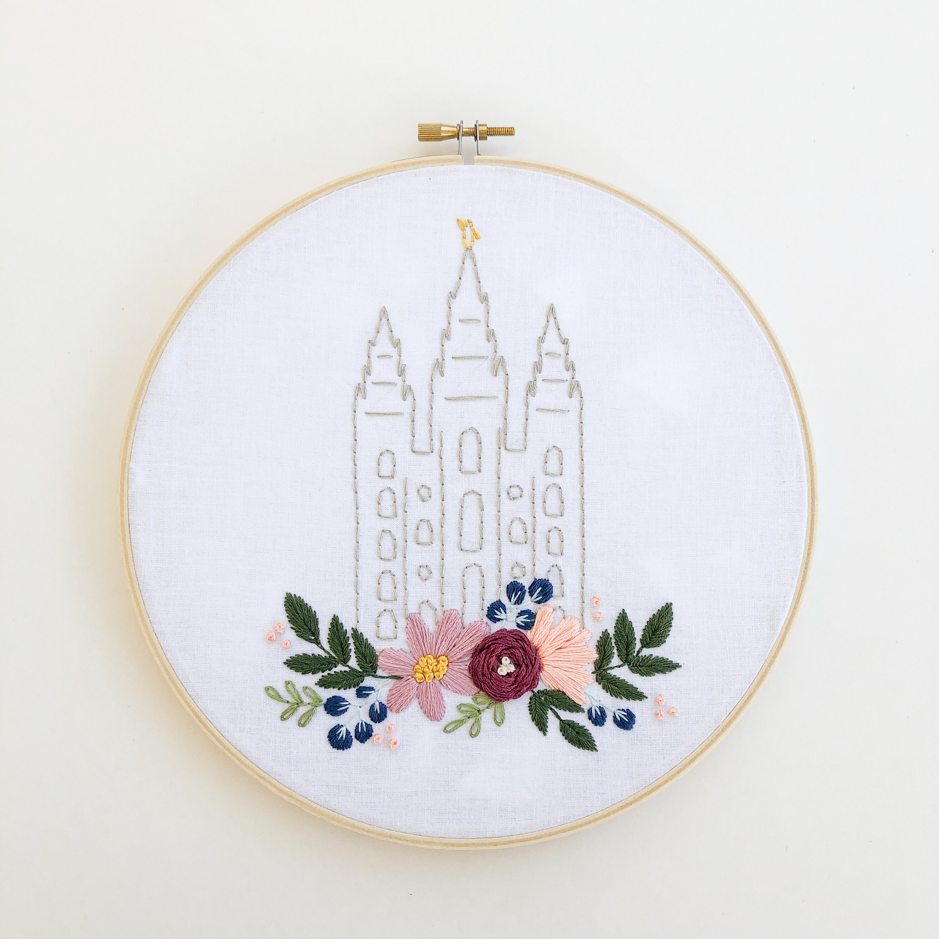 Salt Lake City Utah LDS Temple Hand Embroidery Pattern | Etsy