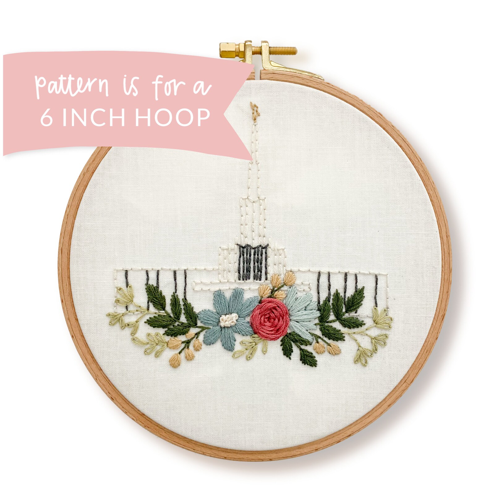 Atlanta Georgia LDS Temple Hand Embroidery Pattern, Digital PDF Pattern ...